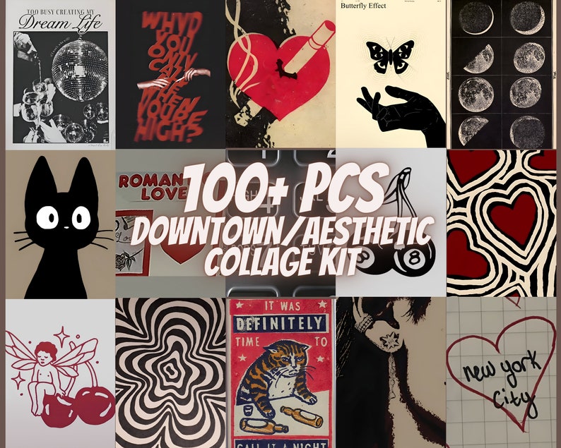 100 Downtown Girl Aesthetic Collage Kit Y2k Aesthetic Downtown Girl ...