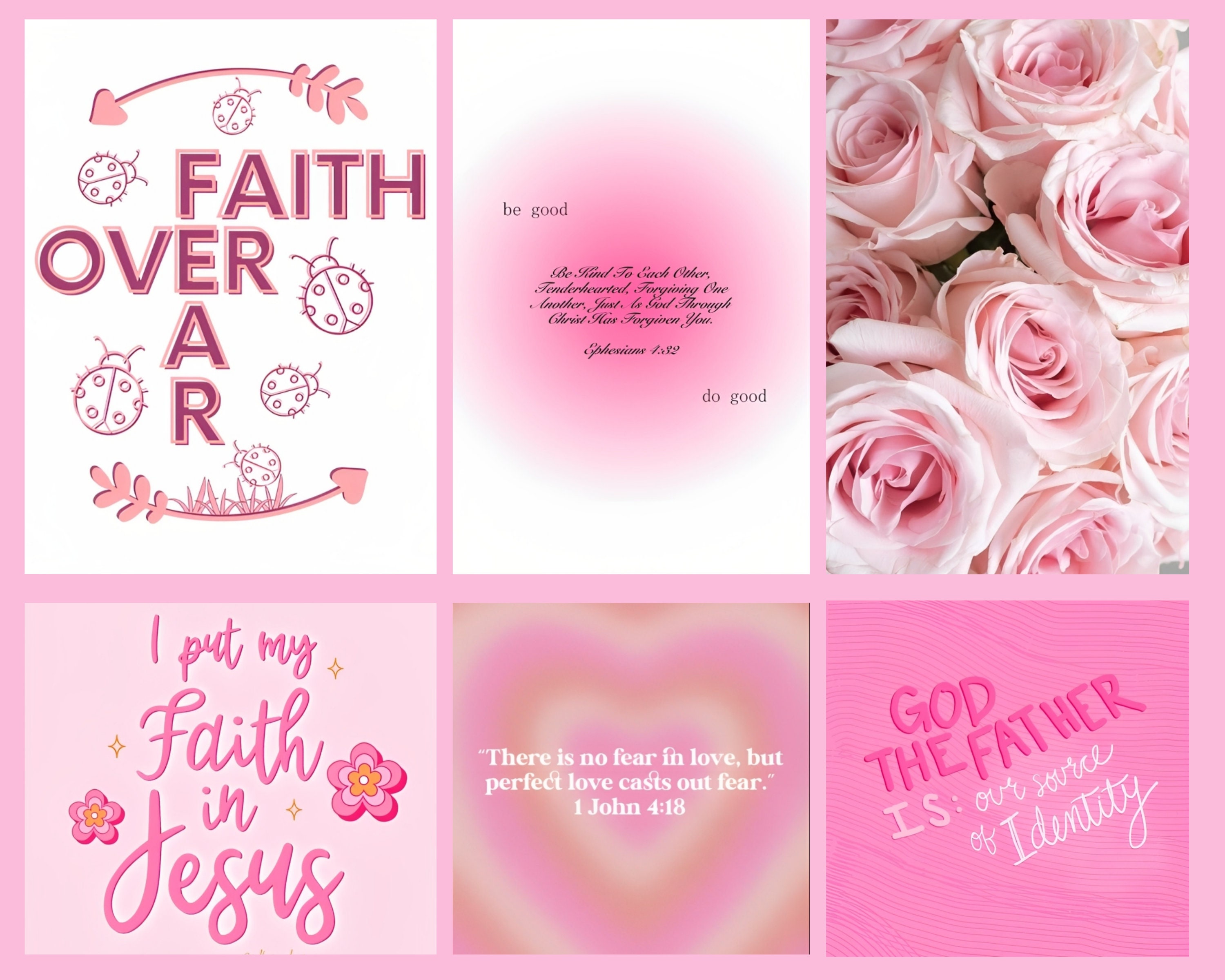 Christian Pink Collage Kit, 100+ Inspirational Prints (digital Download ...