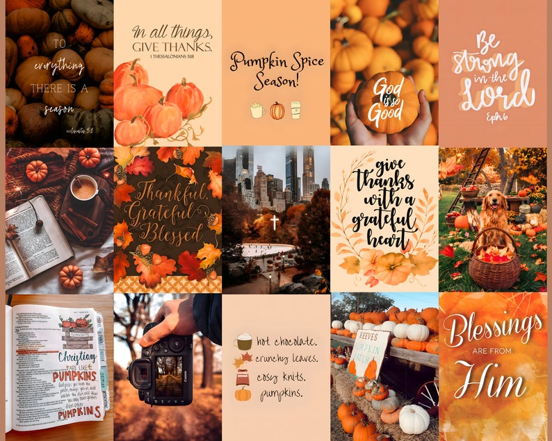 80 PCS Christian Collage Kit Aesthetic Fall Autumn Wall - Etsy
