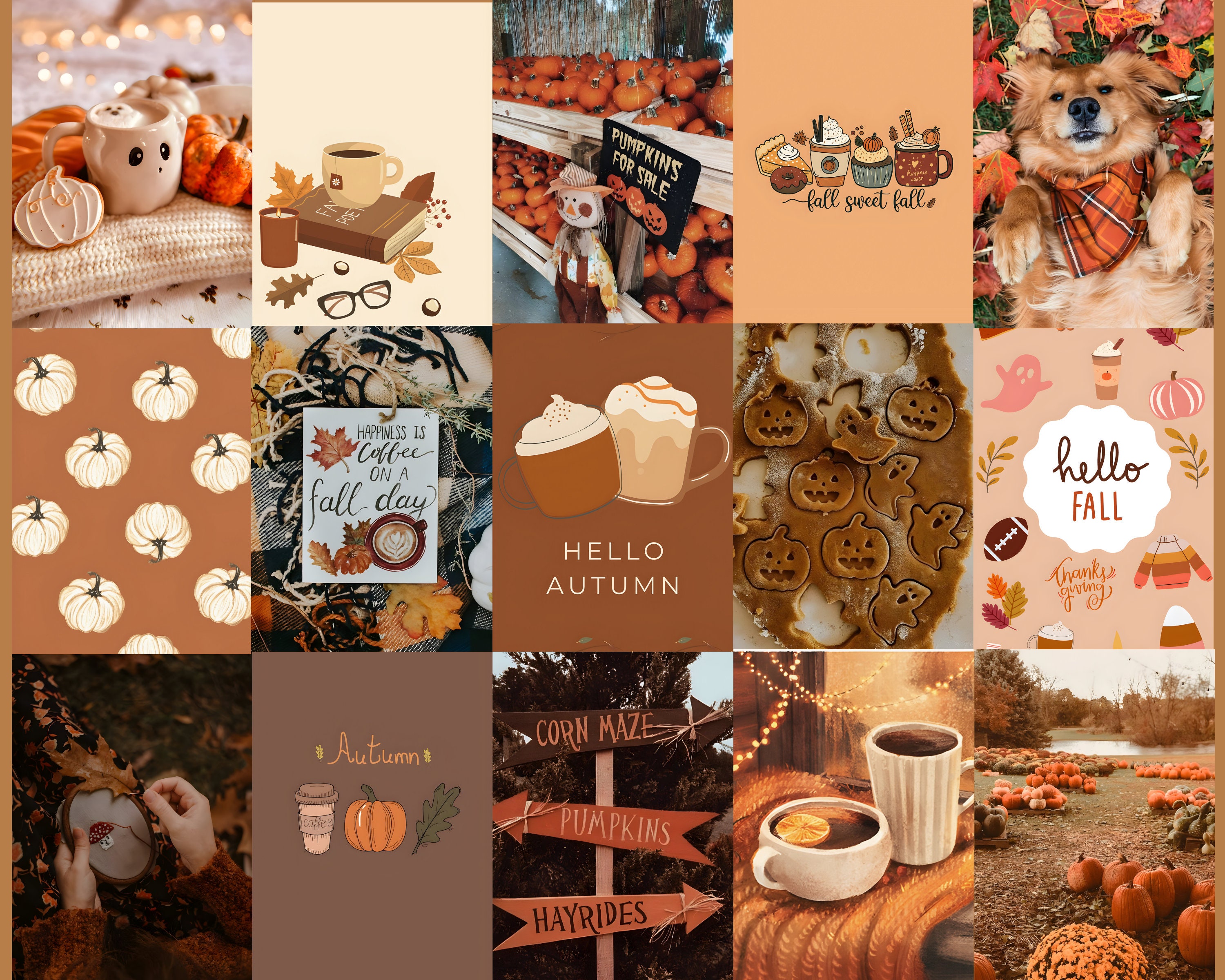 100PCS Fall Aesthetic Collage Kit Autumn Aesthetic Fall - Etsy