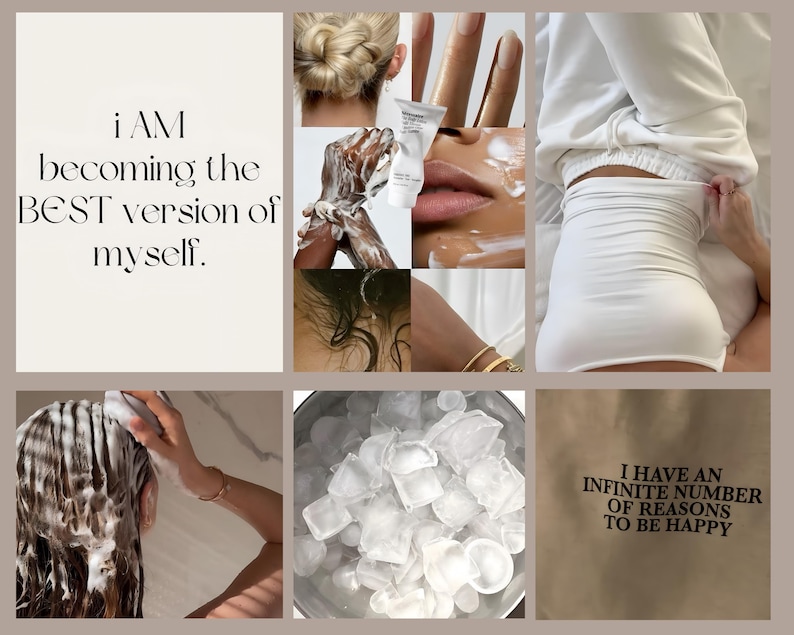 Clean Girl Aesthetic Collage Kit, Minimalist Beige Wall Prints (digital ...