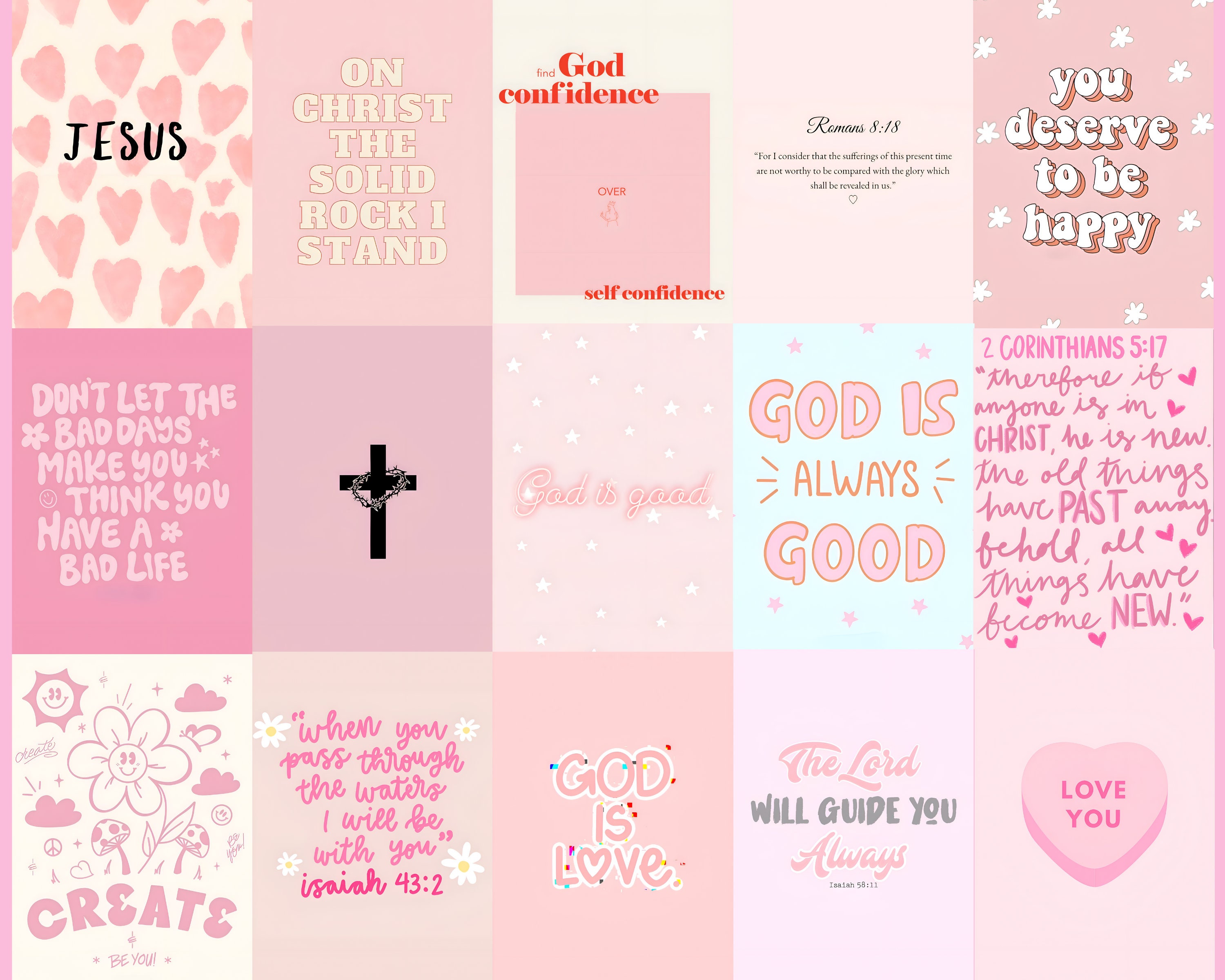 80 PCS Christian Pink Collage Kit Christian Posters Bible - Etsy