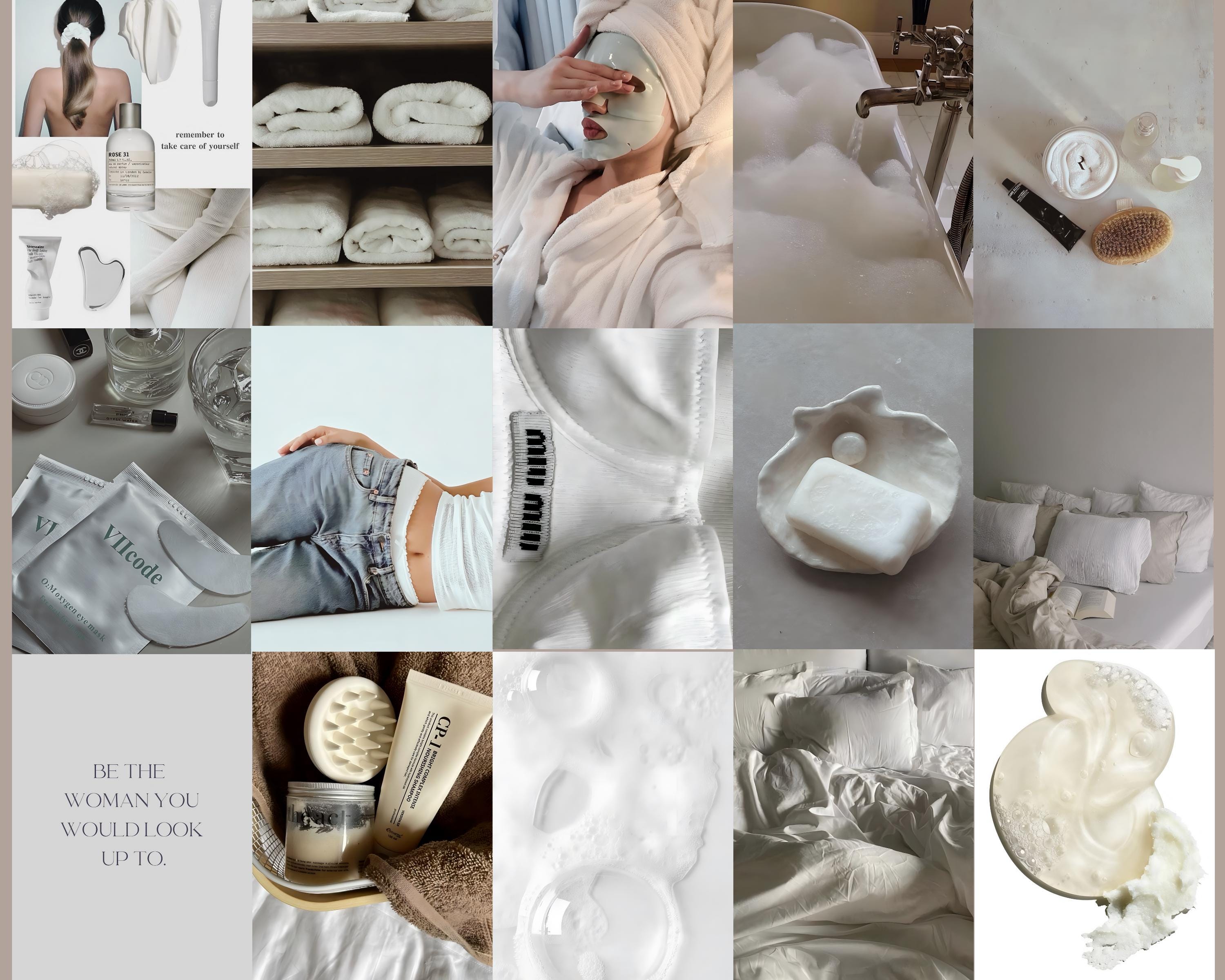 Clean Girl Aesthetic Collage Kit, Minimalist Beige Wall Prints (digital ...