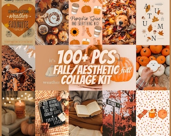 Fall Aesthetic Photo Collage Kit - Etsy