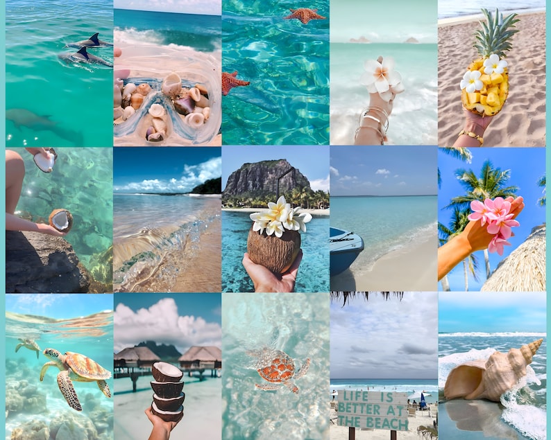 Summer Beach Collage Kit: 100+ Tropical Posters (digital Download - Etsy