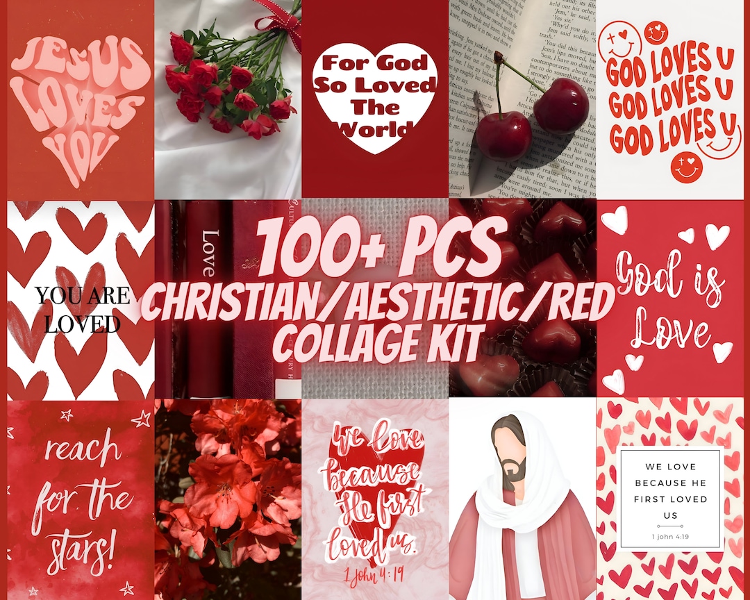 100+ CHRISTIAN COLLAGE KIT Red Collage Kit | Christian Posters ...