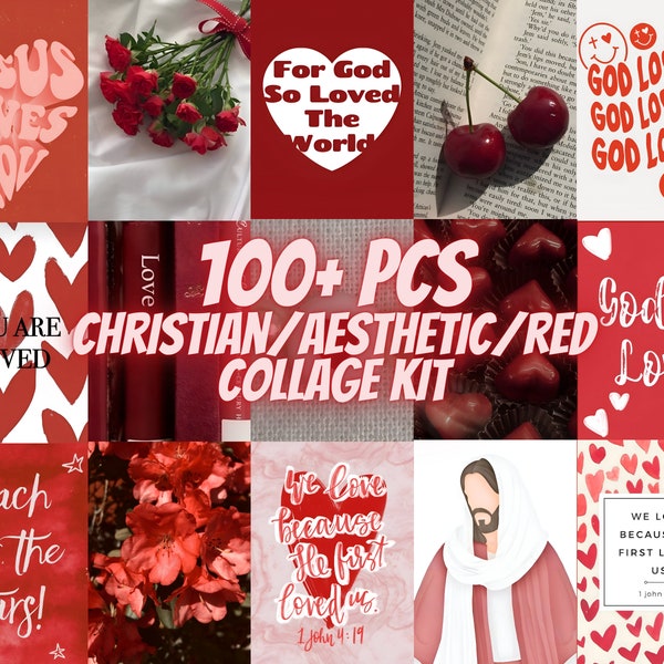 Red Wall Collage Kit - Etsy