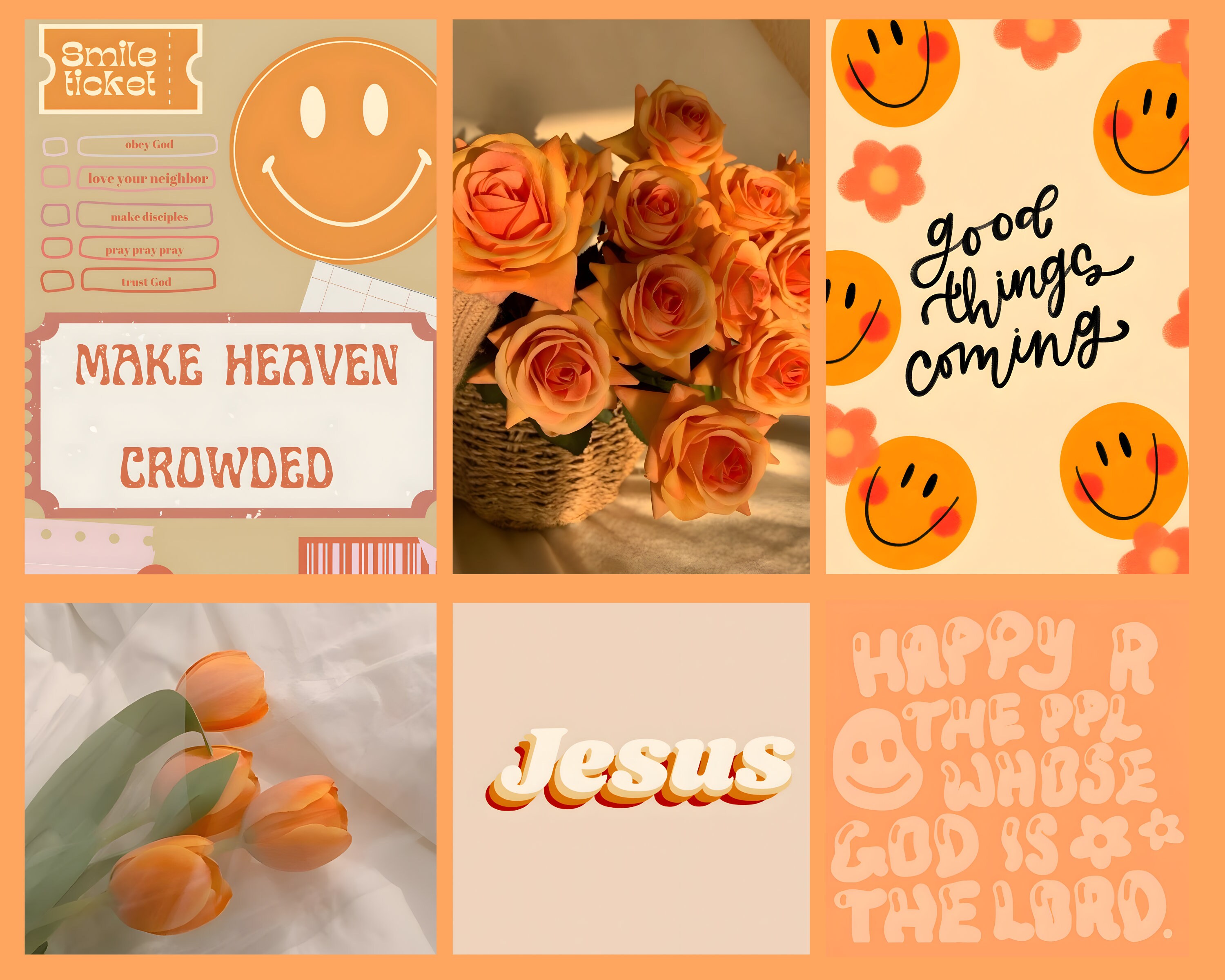 100 CHRISTIAN COLLAGE KIT Orange Collage Kit Christian Posters ...