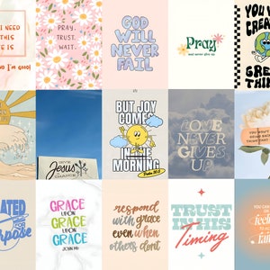 80 PCS Christian Collage Kit Aesthetic Digital Download Bible Verse ...