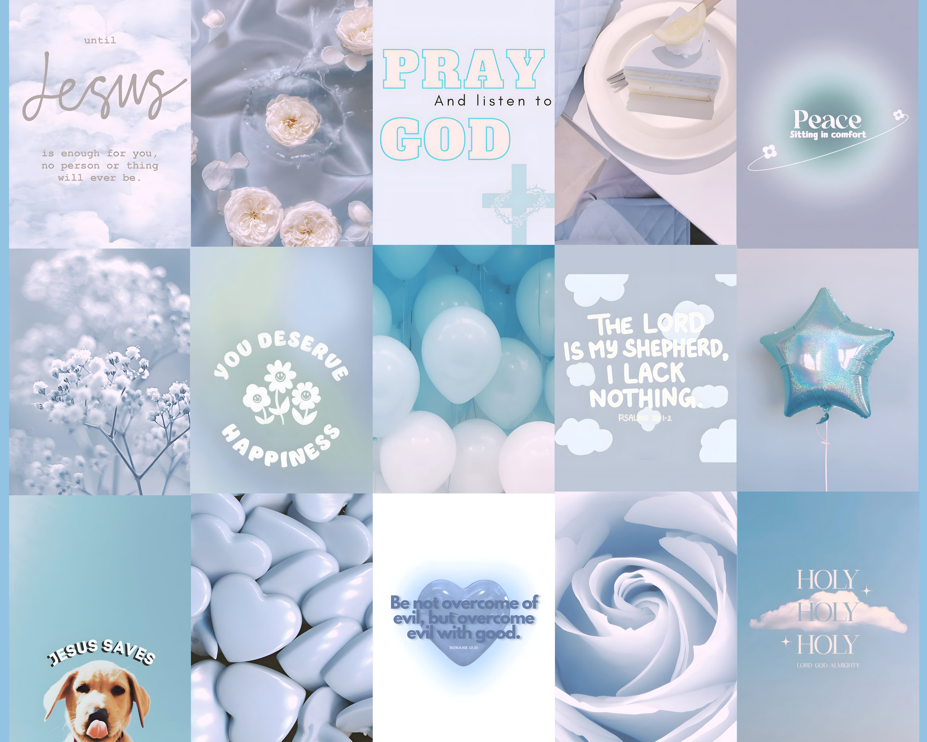 100 CHRISTIAN COLLAGE KIT Blue Collage Kit Christian Posters Christian ...