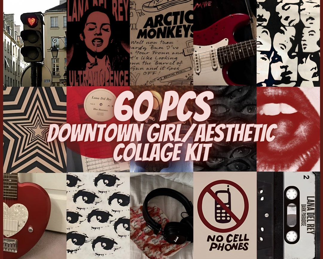 60 PCS Downtown Girl Aesthetic Collage Kit Y2K Grunge Urban Streetwear Posters Feminine Edgy ...