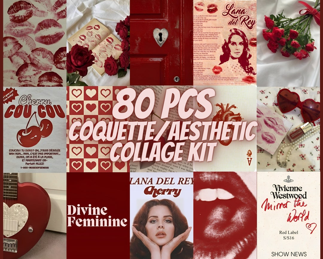 80 PCS Coquette Aesthetic DIGITAL DOWNLOAD Room Decor Aesthetic Soft ...