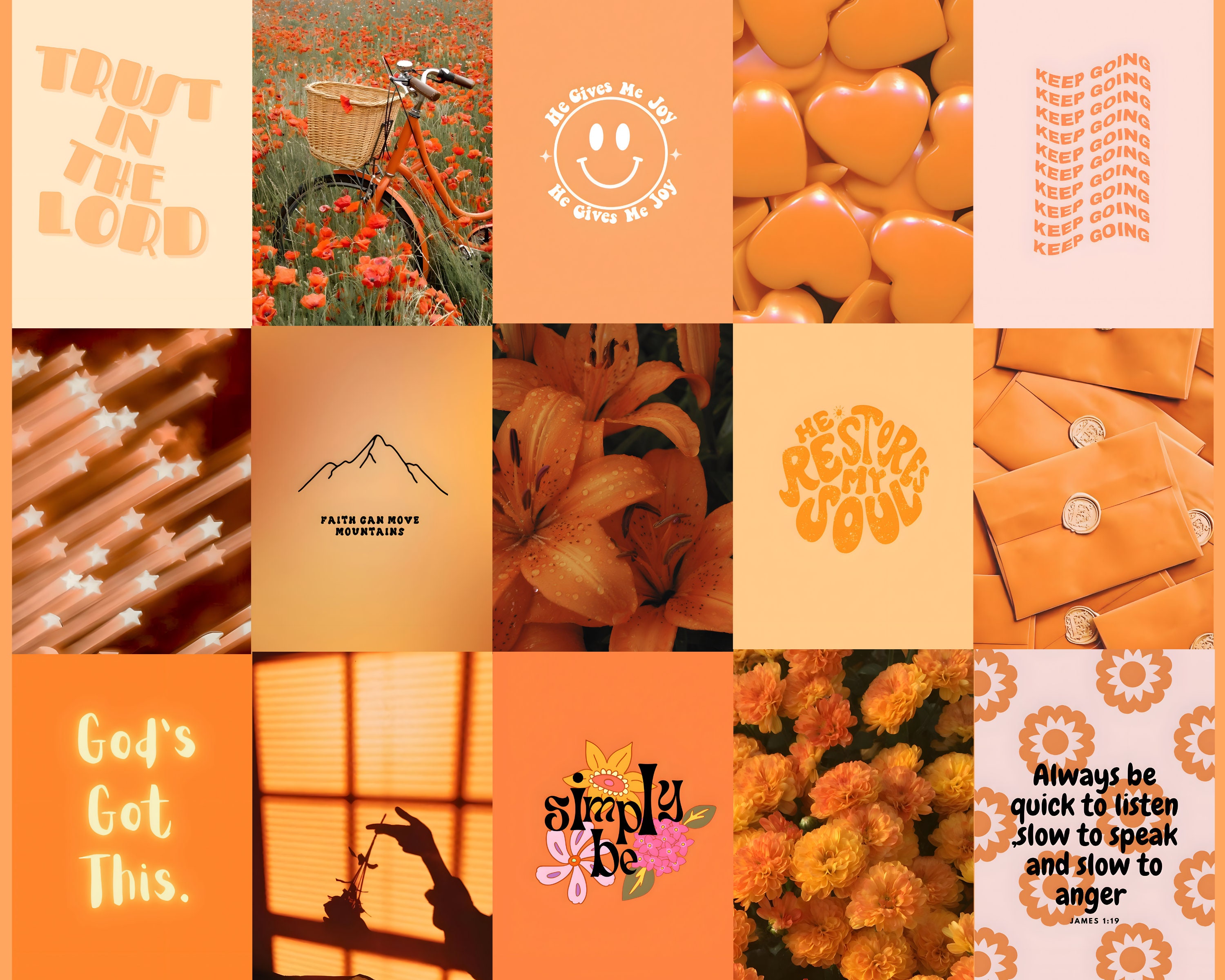 100 CHRISTIAN COLLAGE KIT Orange Collage Kit Christian Posters ...