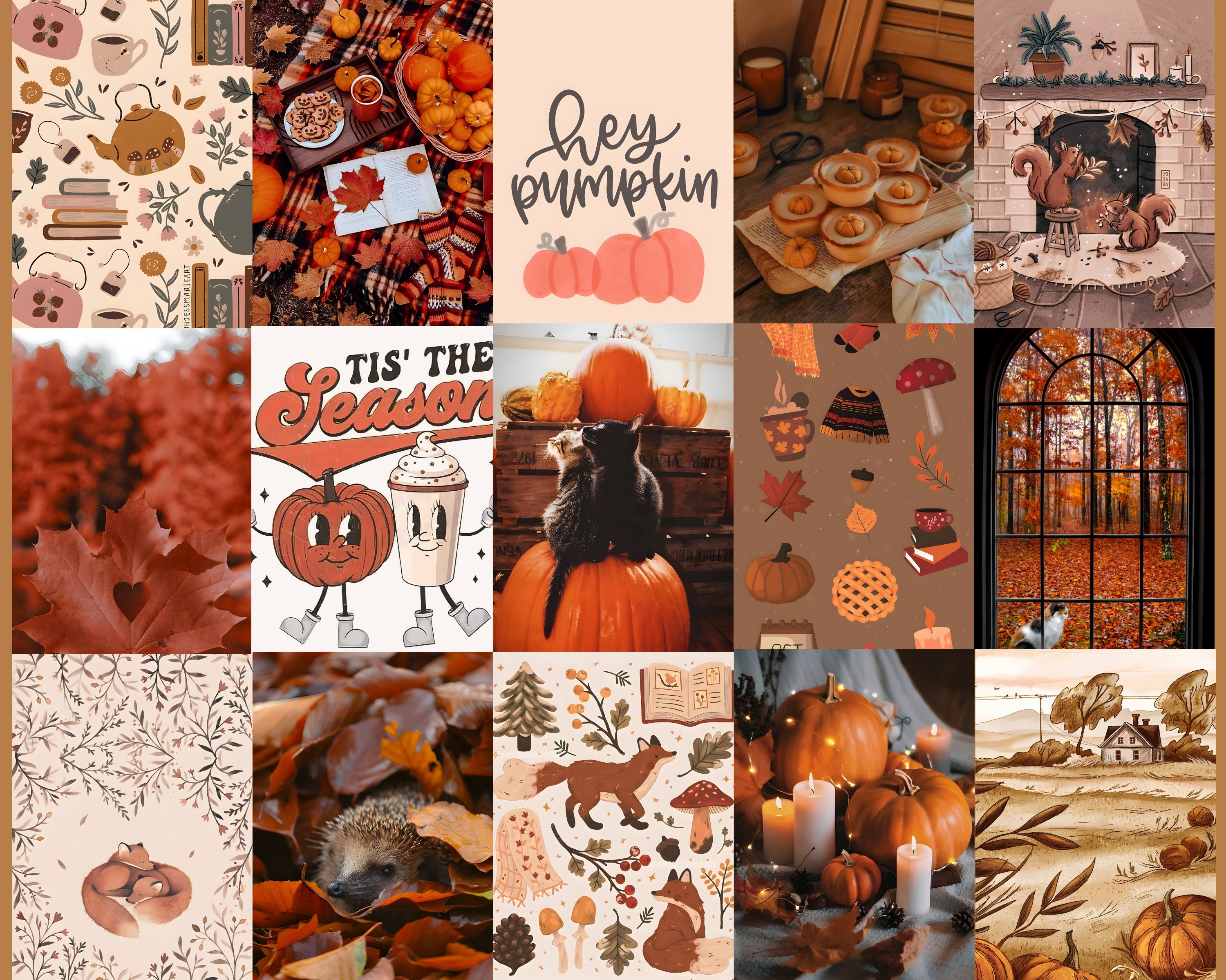 100PCS Fall Aesthetic Collage Kit Autumn Aesthetic Fall - Etsy