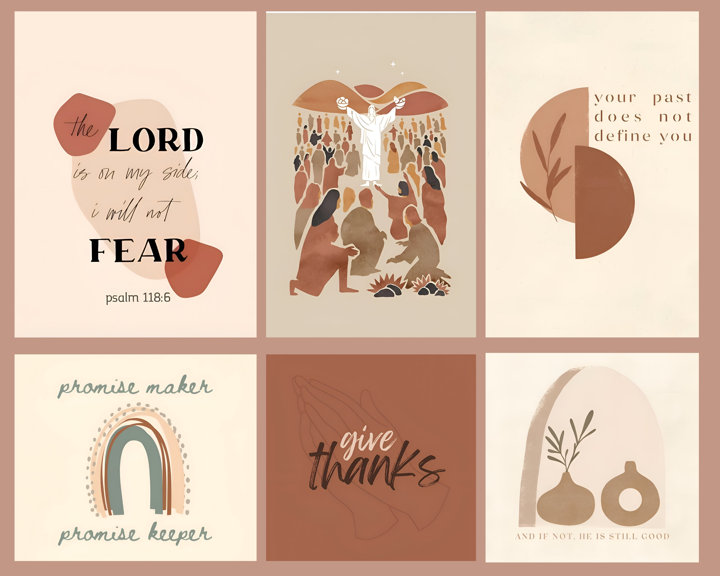 80 PCS Christian Boho Aesthetic Collage Kit Bible Verse Jesus Faith ...