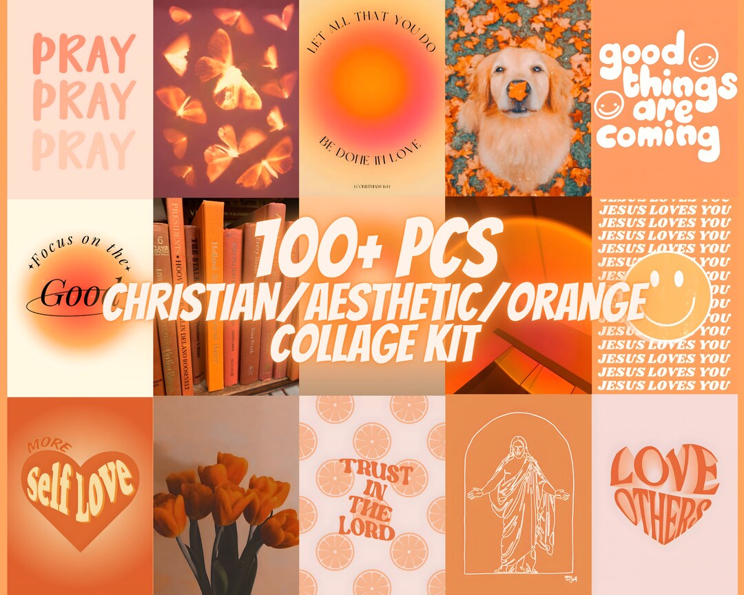 100+ CHRISTIAN COLLAGE KIT Orange Collage Kit | Christian Posters ...