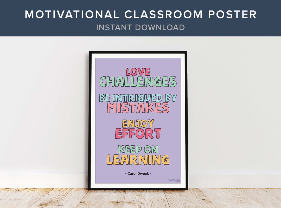 Motivational Poster for the Classroom, Growth Mindset Quote, INSTANT ...