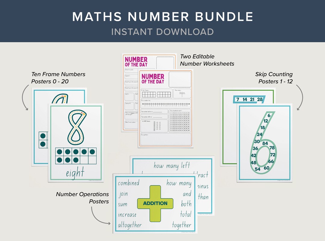 Maths Number Bundle, INSTANT DOWNLOAD - Etsy