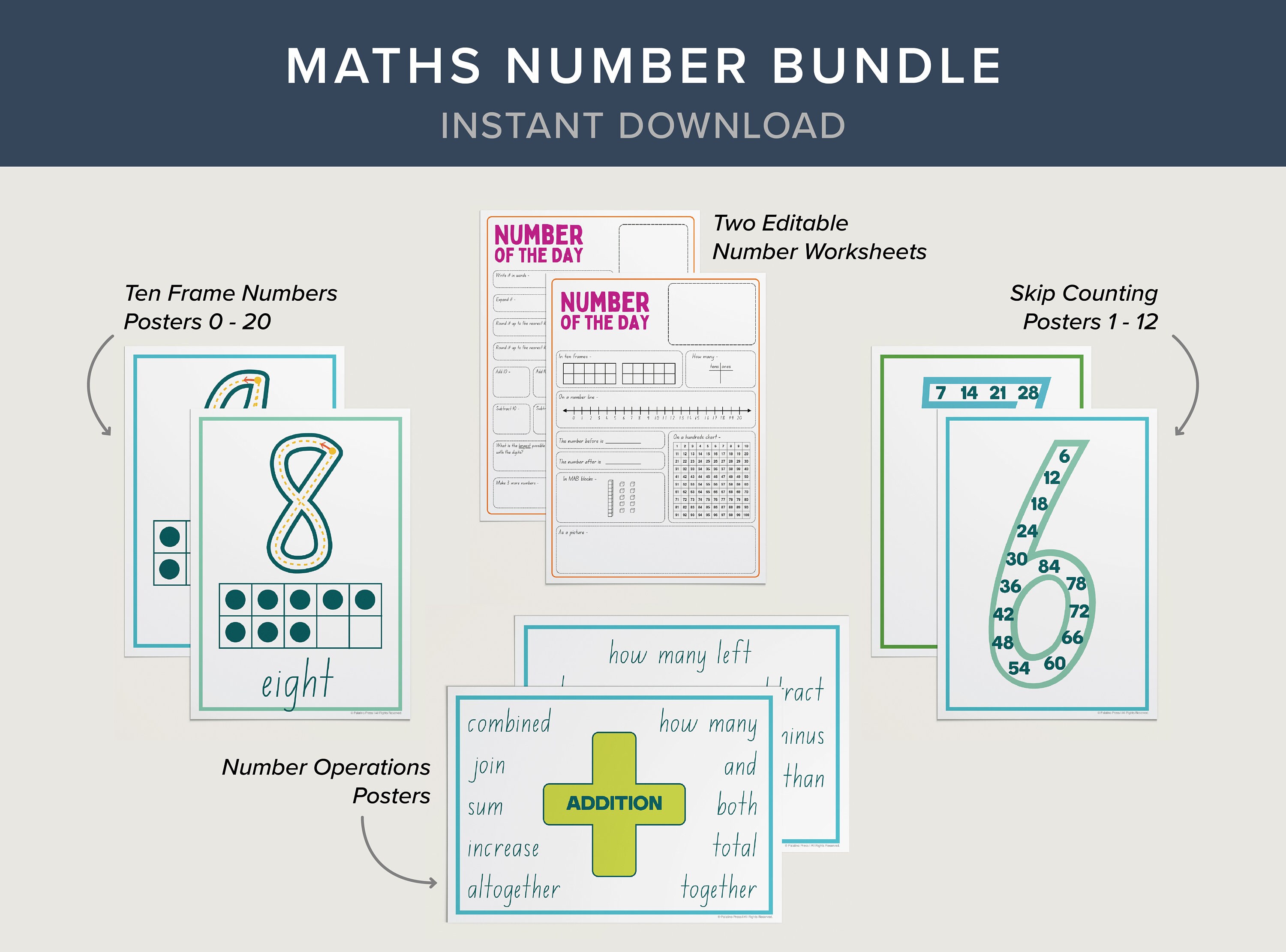 Maths Number Bundle, INSTANT DOWNLOAD - Etsy