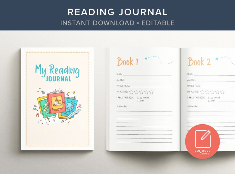 Reading Journal, INSTANT DOWNLOAD - Etsy