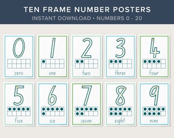Number Posters Ten Frame - Etsy