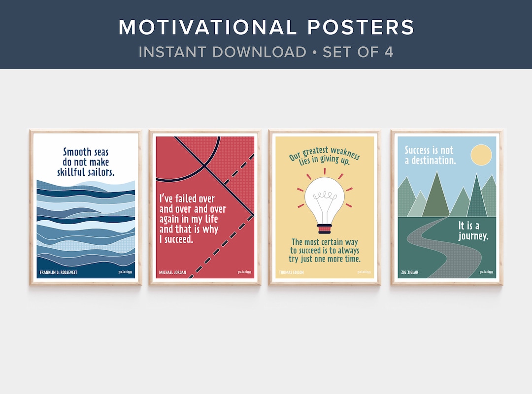 Motivational Posters, Set of 4, INSTANT DOWNLOAD - Etsy
