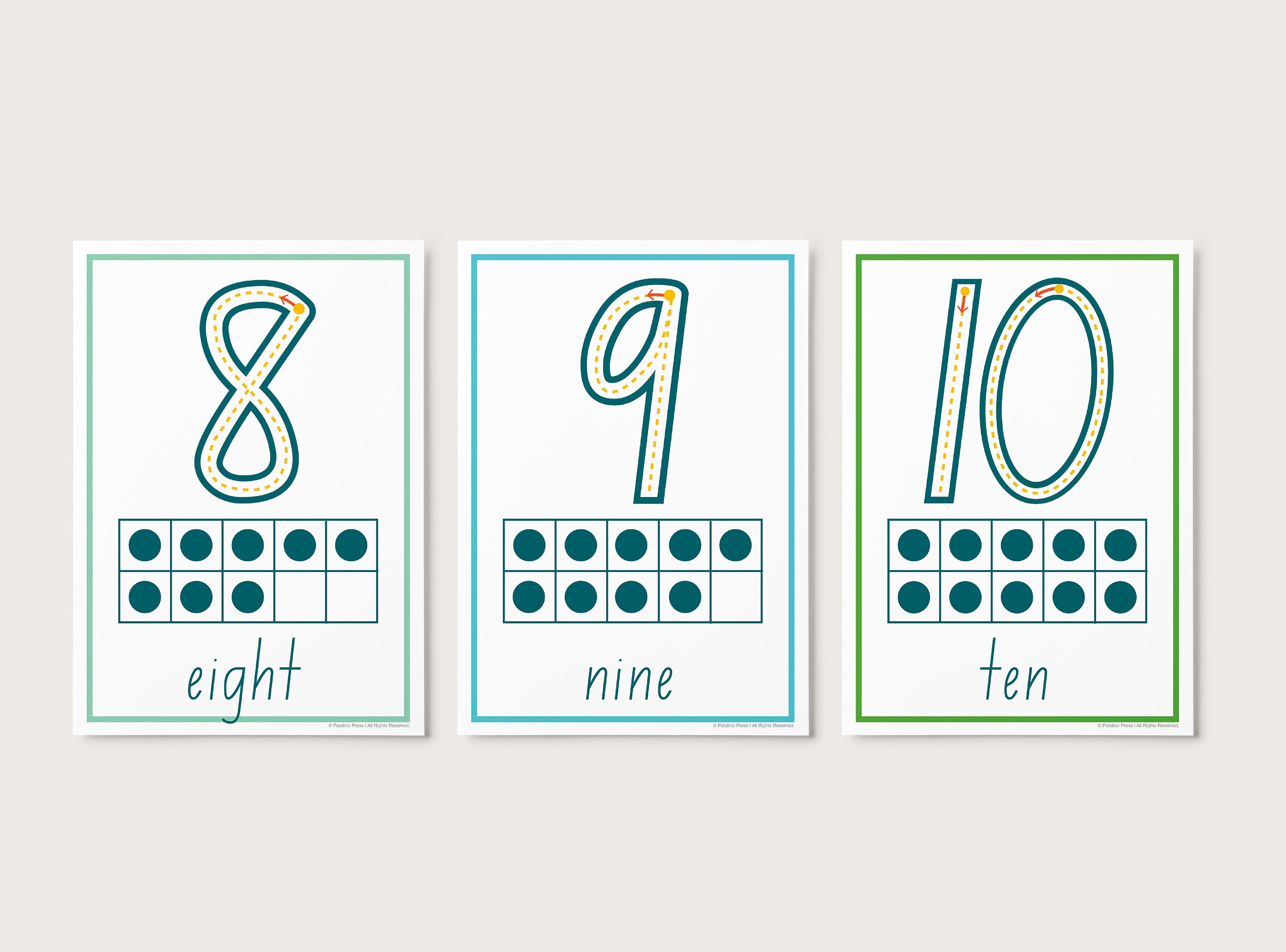 Ten Frame Number Posters, Foundation Font, INSTANT DOWNLOAD - Etsy