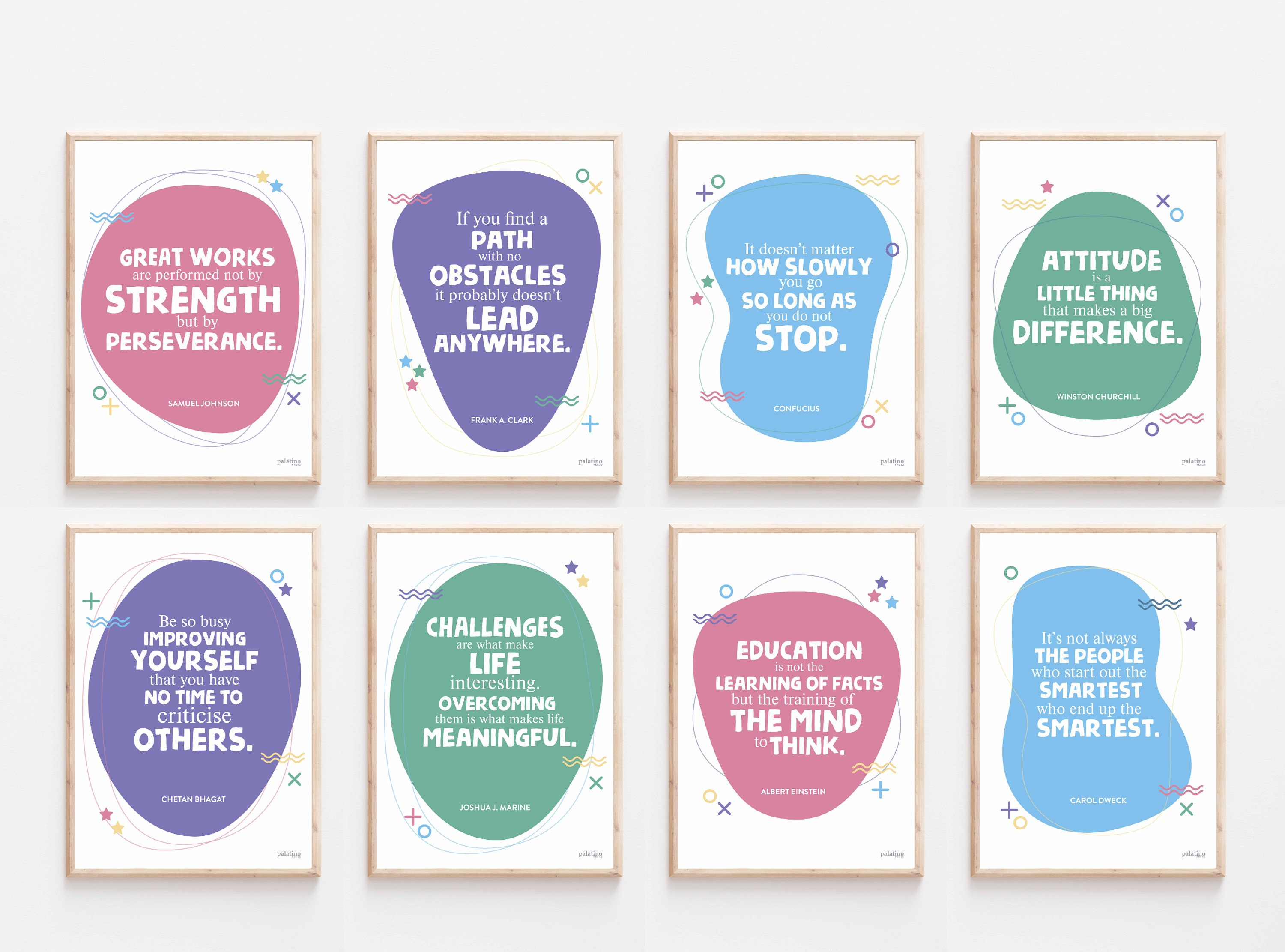 Growth Mindset and Motivational Posters, Set of 8, INSTANT DOWNLOAD - Etsy