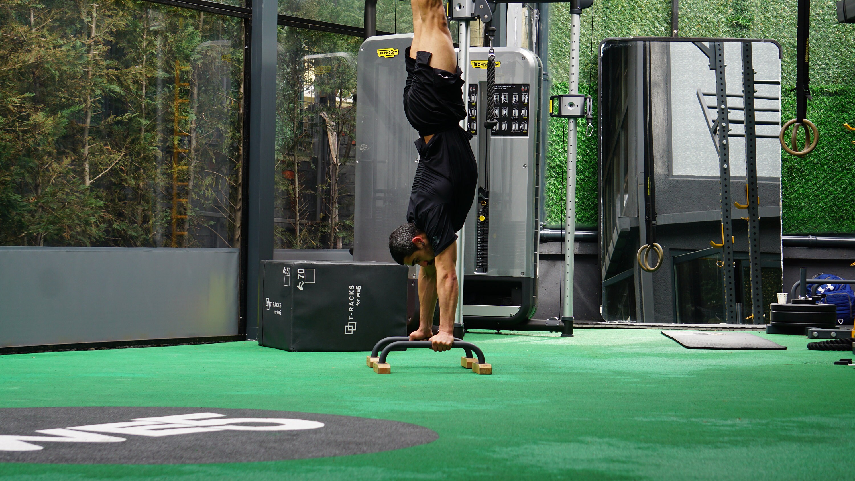 Parallette 16 Parallel Bars Handstand Push up Home Fitness Calisthenics ...