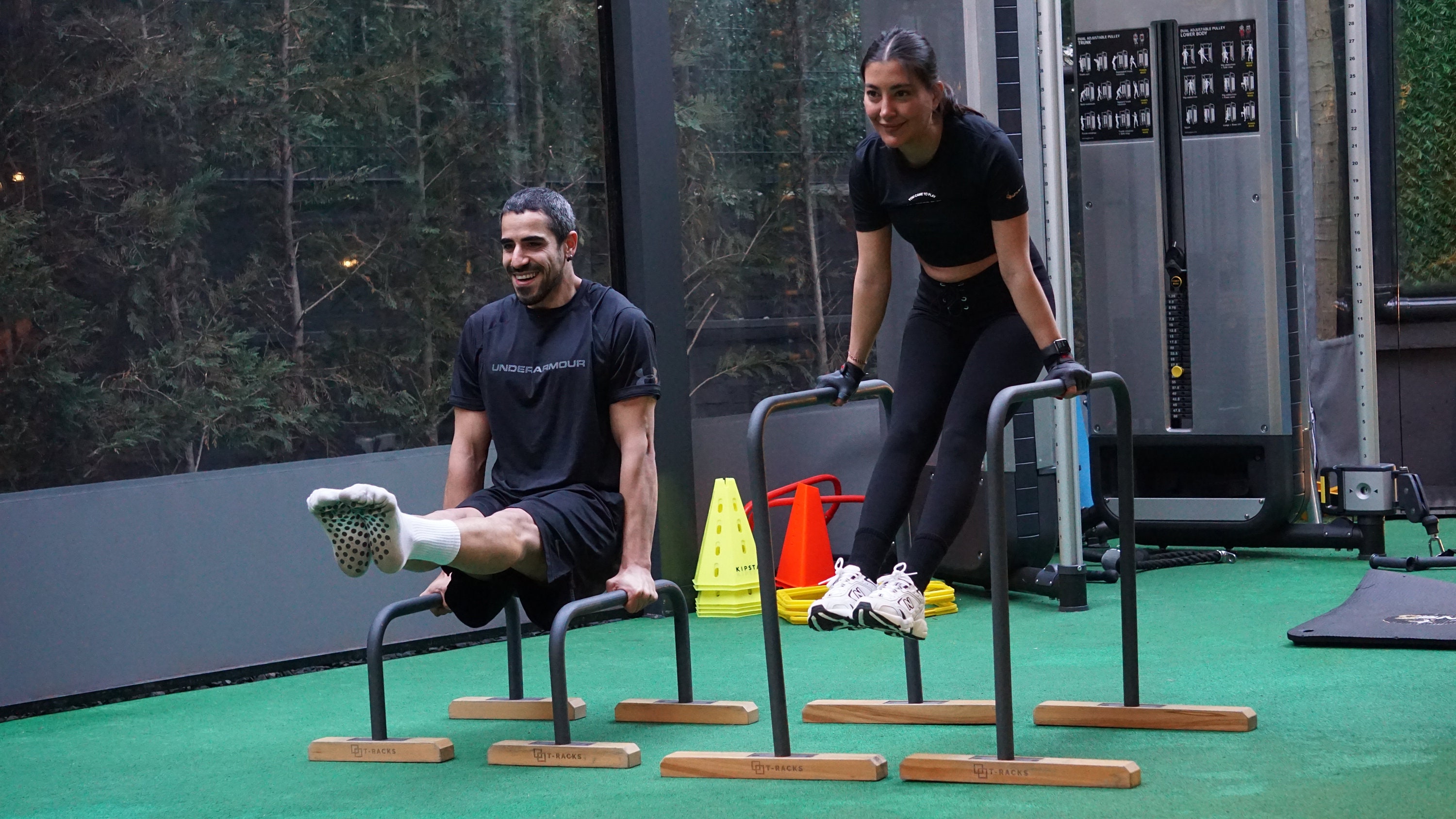 Parallette 35 Parallel Bars Handstand Push up Dips Home Fitness ...