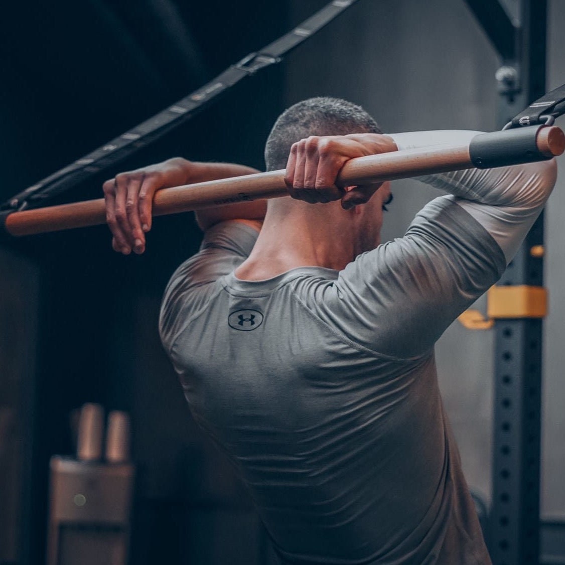 NEO Premium Wooden Bar and Straps Gymnastics Crossfit Calisthenics Bar ...