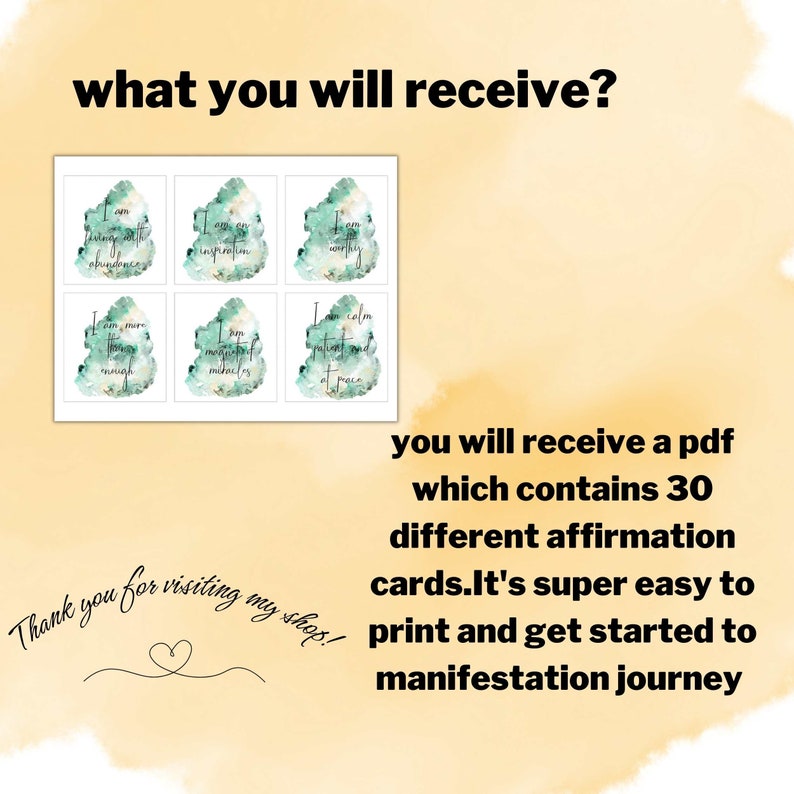 30 Positive Affirmation Card Deck, Daily Affirmation Cards, Positive ...