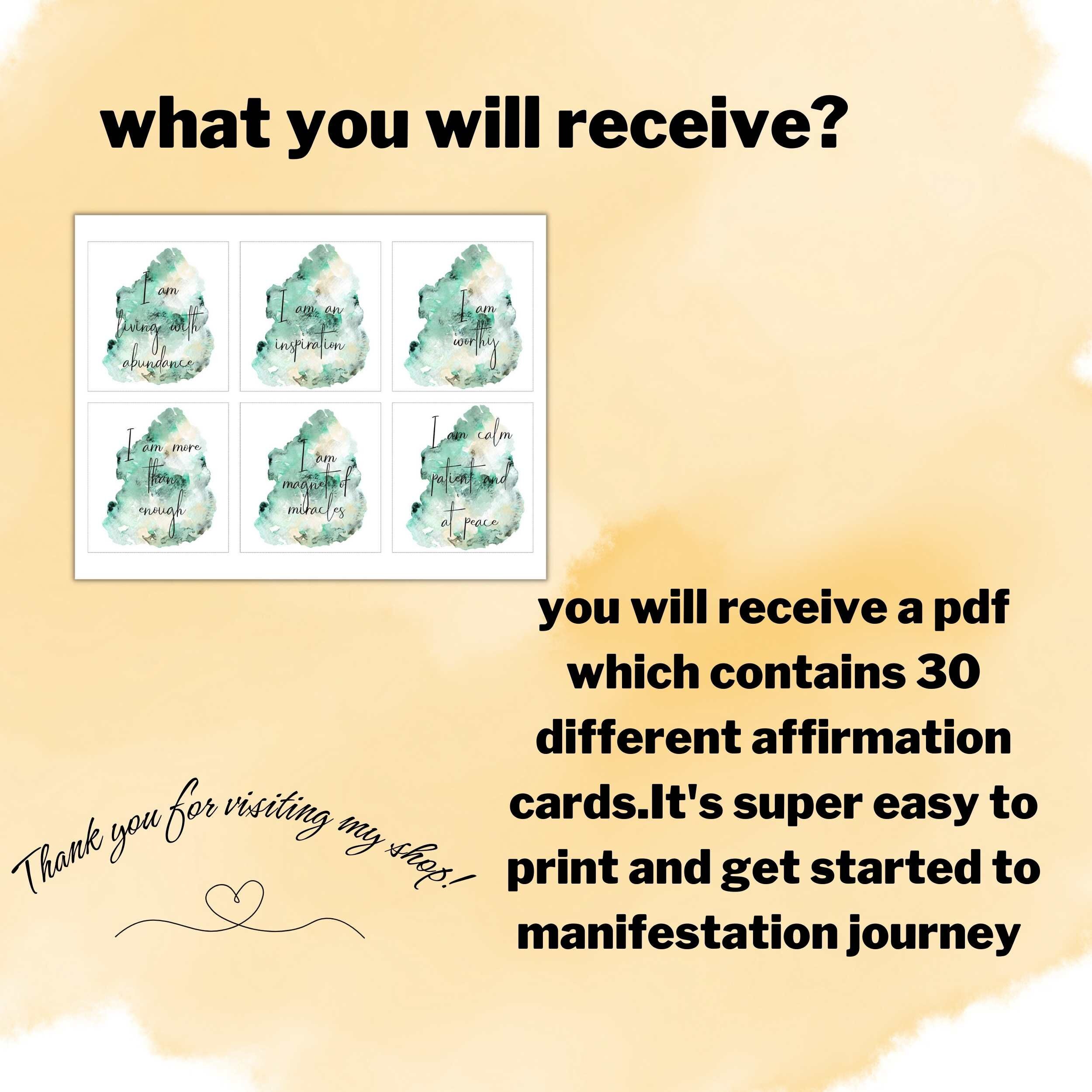 30 Positive Affirmation Card Deck, Daily Affirmation Cards, Positive ...