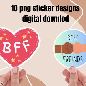 Happy Friendship Day Sticker Bundle, Printable Sticker Bundle PNG ...