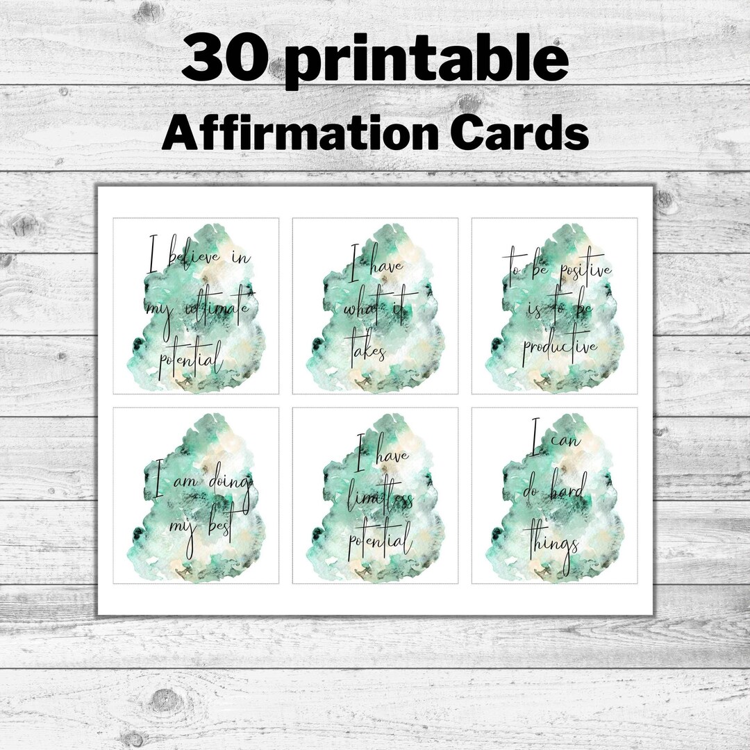 30 Positive Affirmation Card Deck, Daily Affirmation Cards, Positive ...