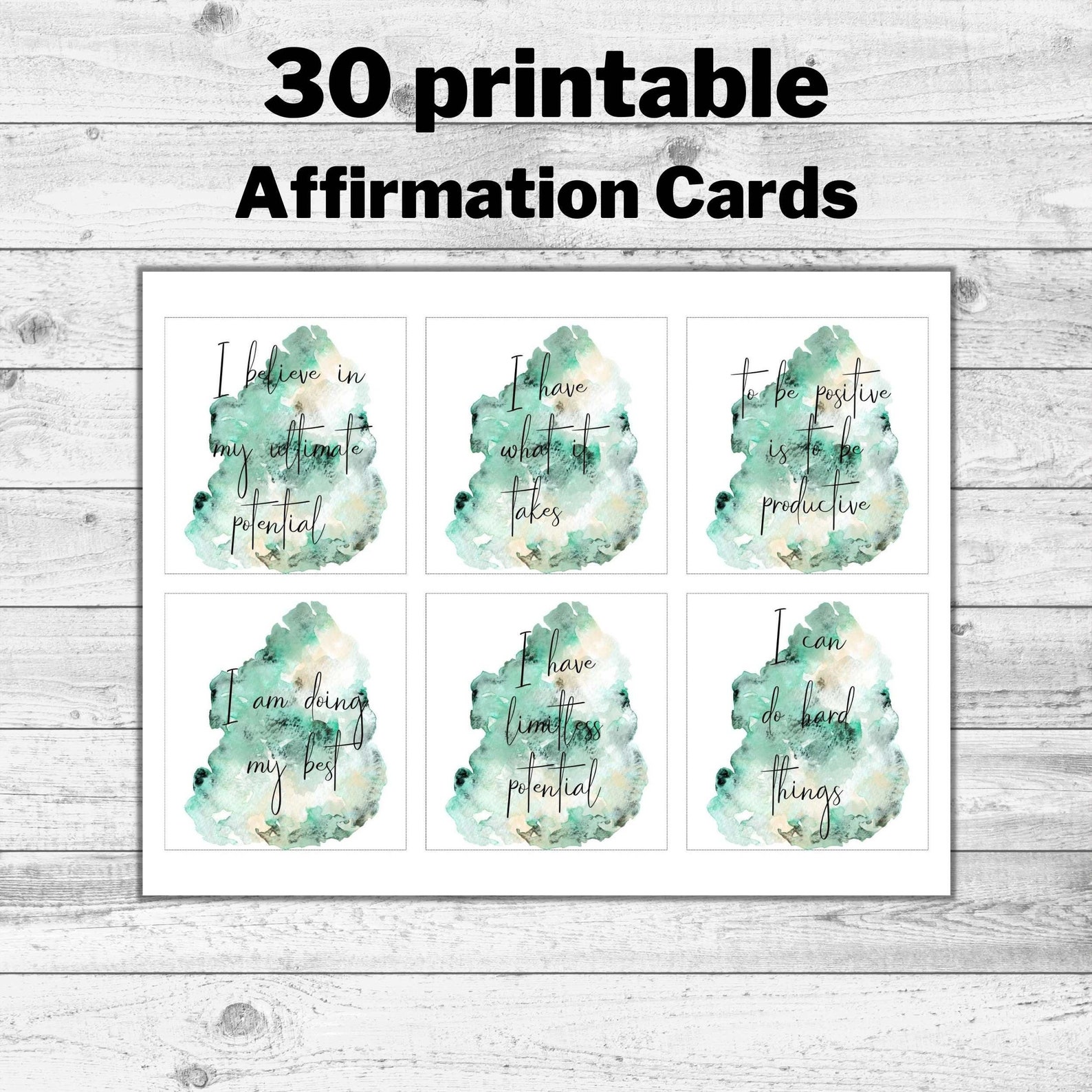 30 Positive Affirmation Card Deck, Daily Affirmation Cards, Positive ...