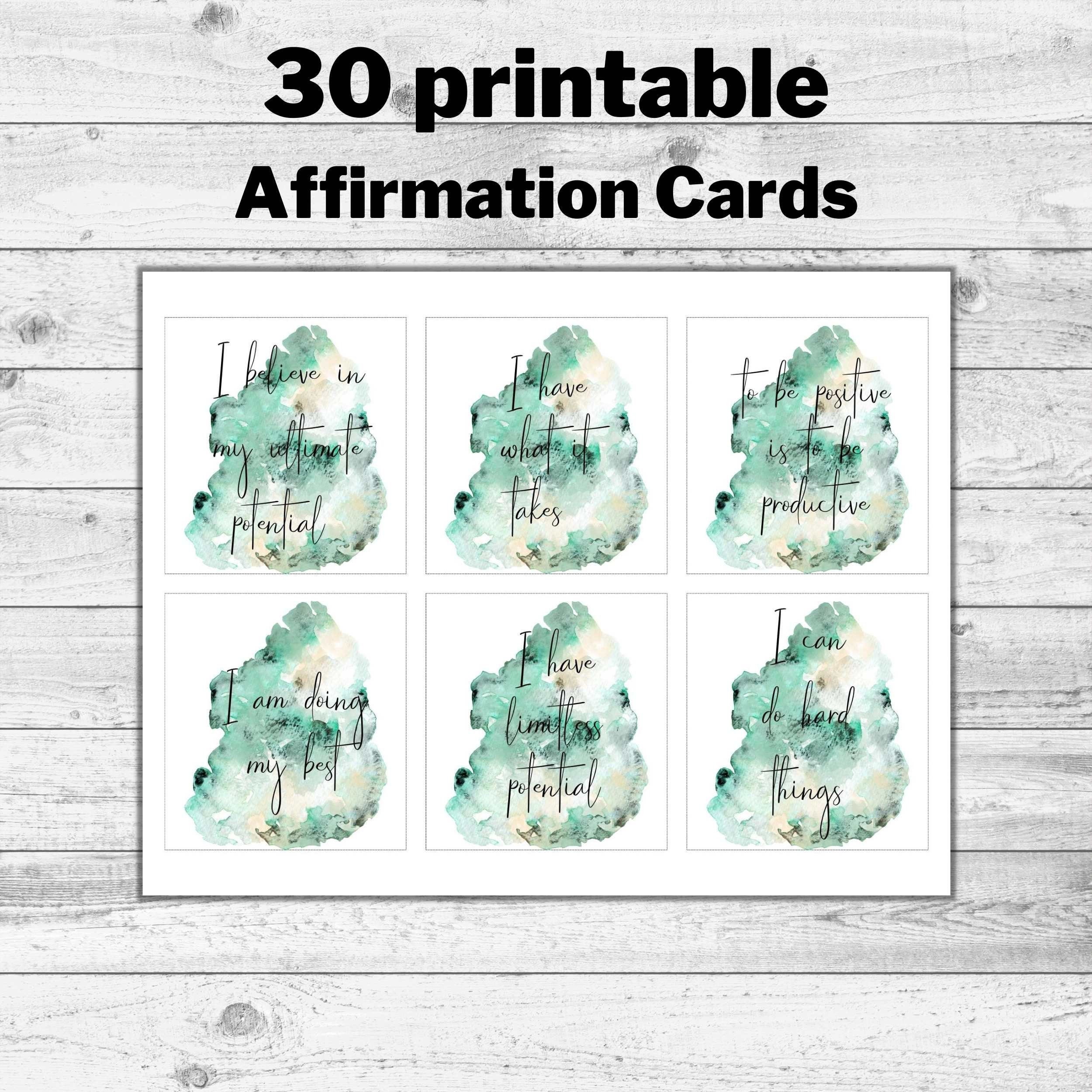 30 Positive Affirmation Card Deck, Daily Affirmation Cards, Positive ...