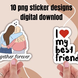Happy Friendship Day Sticker Bundle, Printable Sticker Bundle PNG ...