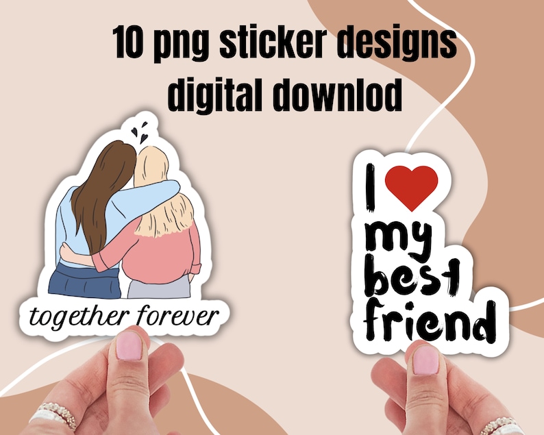 Happy Friendship Day Sticker Bundle, Printable Sticker Bundle PNG ...