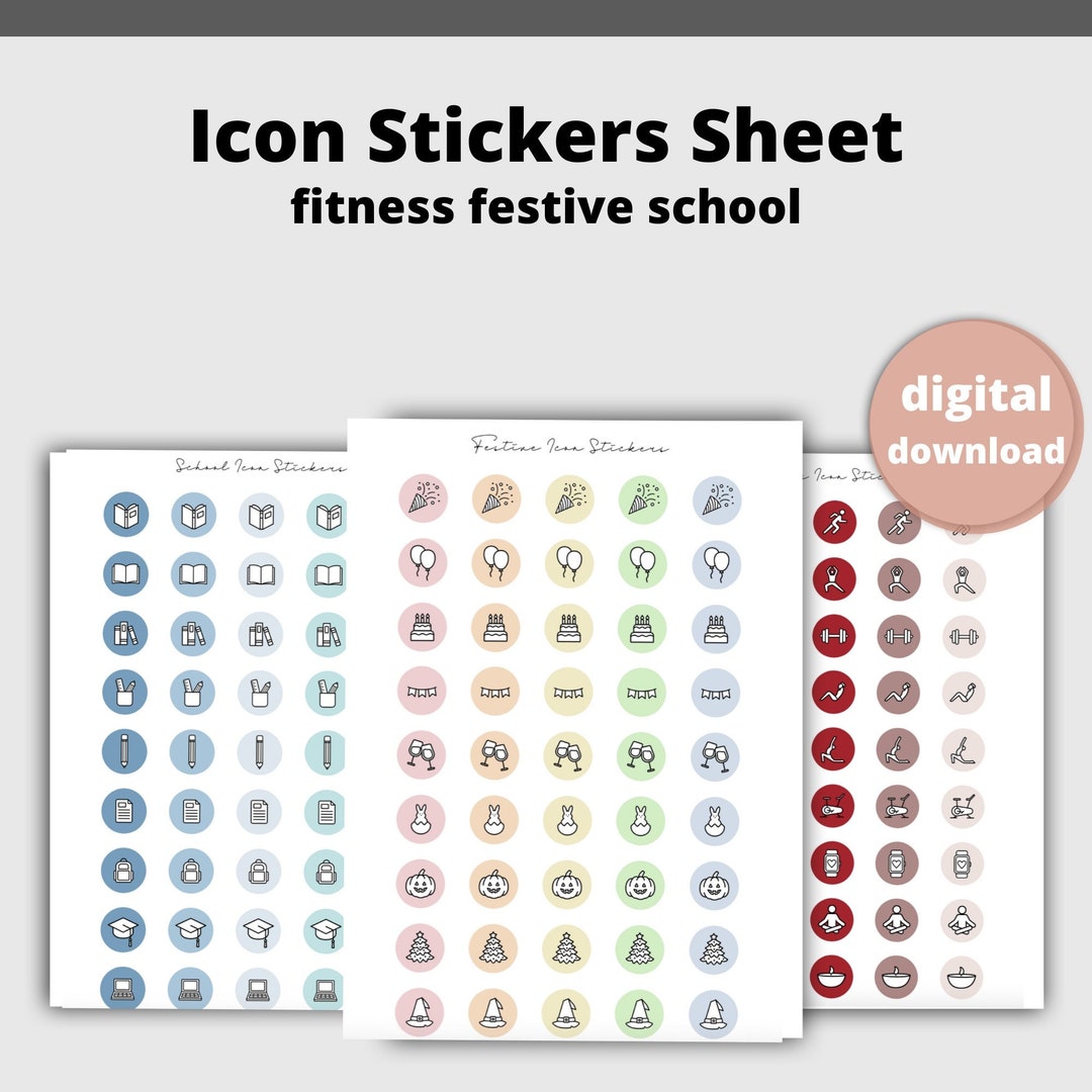 Printable Icon Sticker for Planner, Functional Stickers Pdf for Print ...