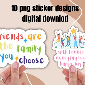 Happy Friendship Day Sticker Bundle, Printable Sticker Bundle PNG ...