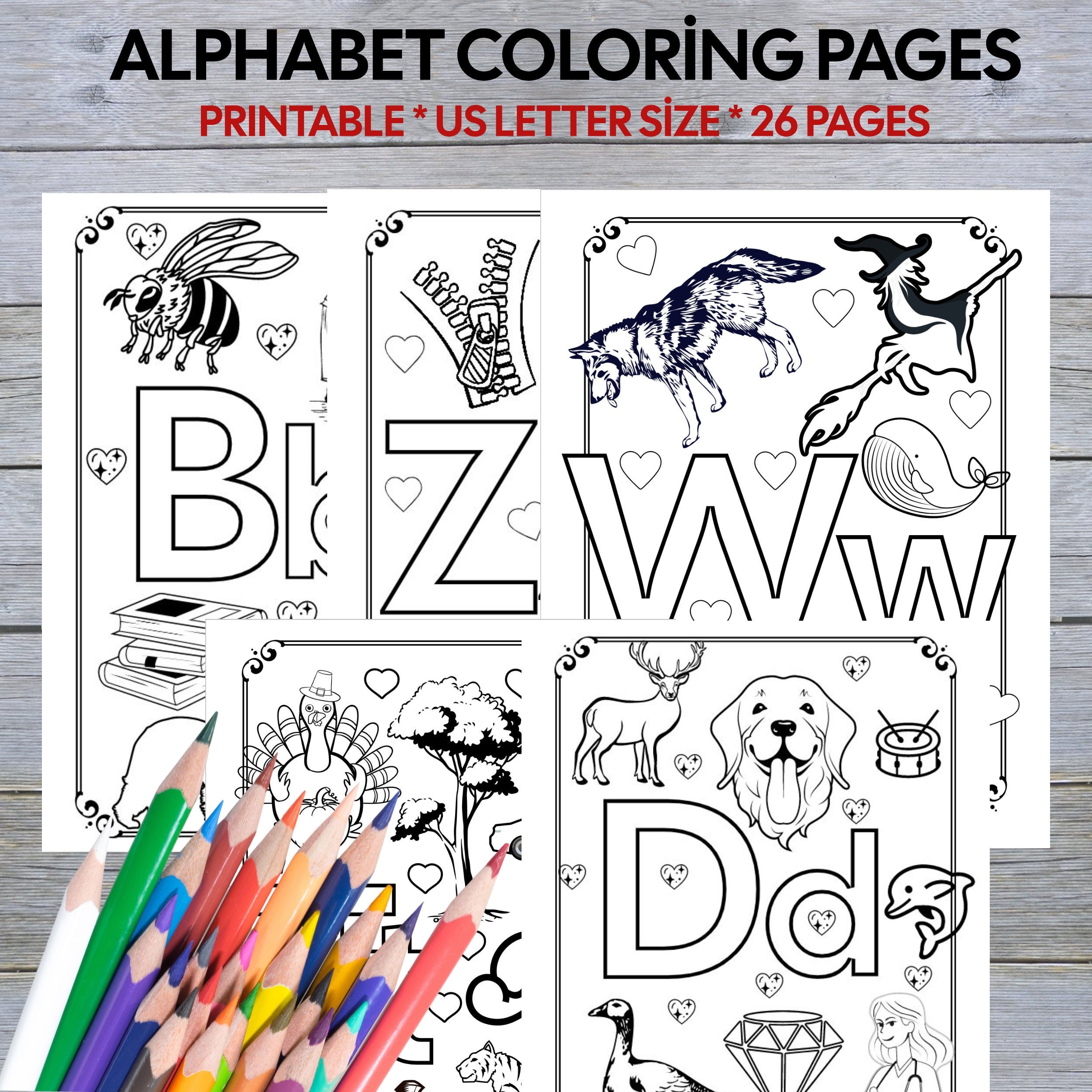 26 Printable Alphabet Coloring Pages Worksheets for Kids, Alphabet ...