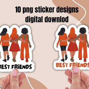 Happy Friendship Day Sticker Bundle, Printable Sticker Bundle PNG ...