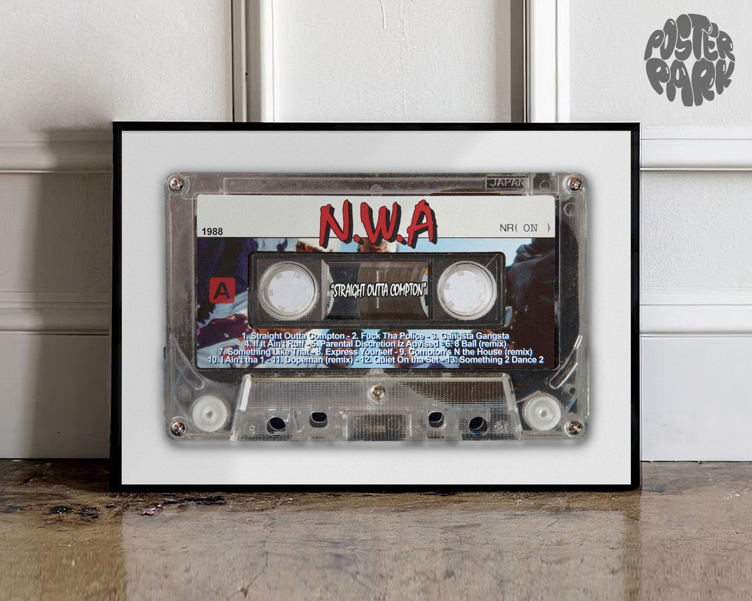 Straight Outta Compton Cassette Poster N.W.A Poster Music Wall Print ...