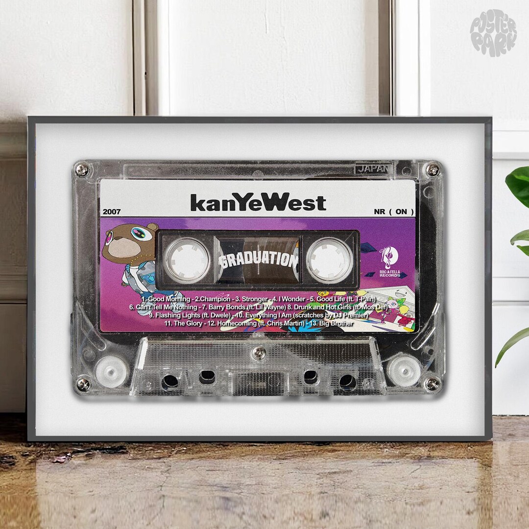 Graduation Cassette Poster Kanye West Poster Music Wall Print Album ...