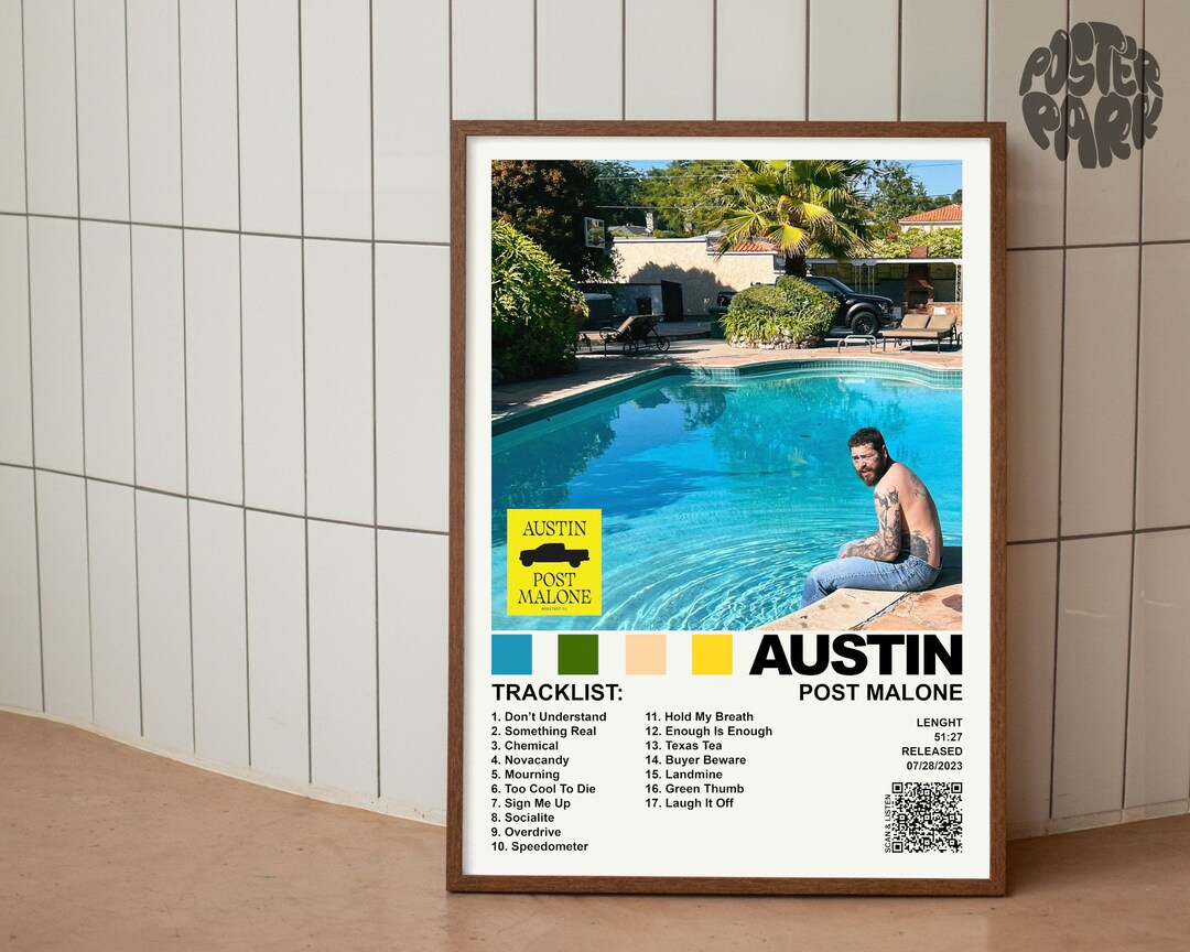 Post Malone Poster Austin Album Poster Music Wall Print Album Cover ...