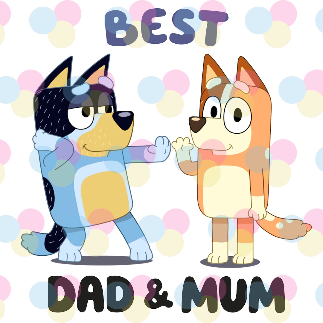 Bluey Mejor papá y mamá Bluey png Mamá PNG Papá Digital PNG - Etsy México