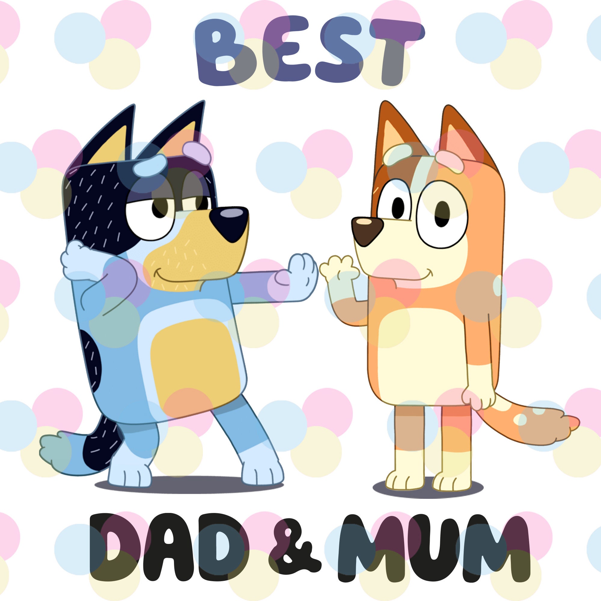 Bluey meilleur papa et maman Bluey png maman PNG papa - Etsy France