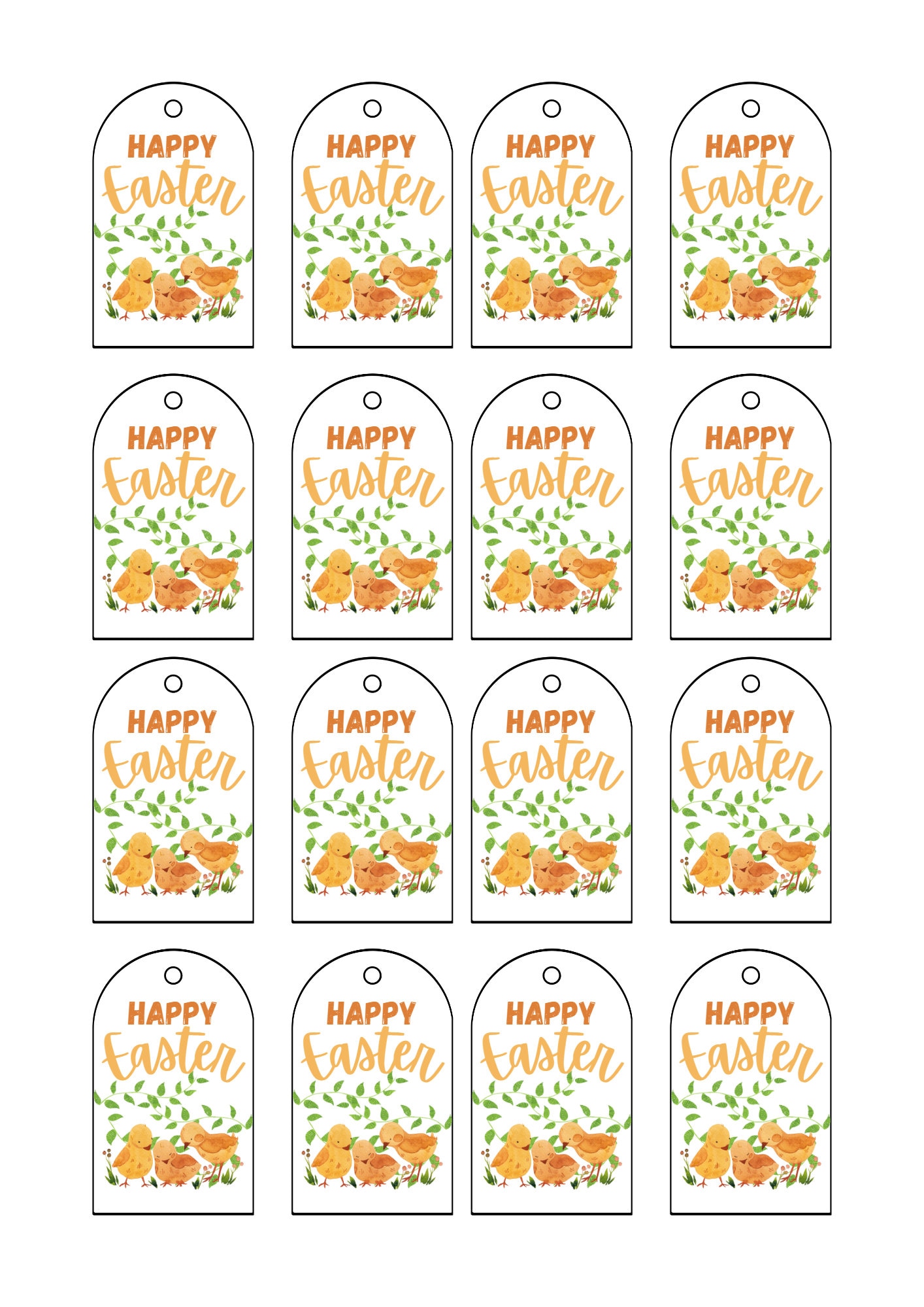 Chicks Easter Gift Tags Easter Printable Kids Easter Basket - Etsy