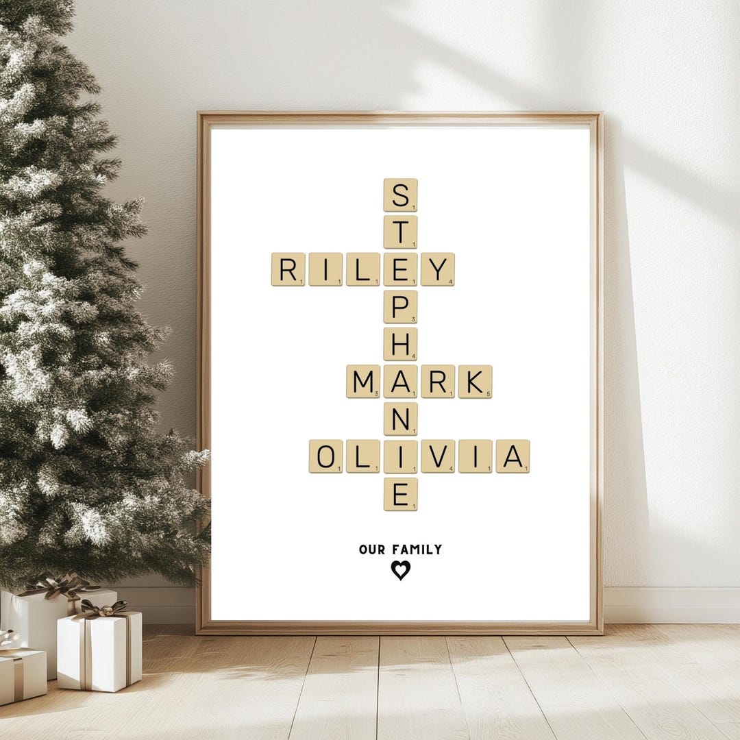 Personalized Family Scrabble Print Christmas Gift for Families Custom ...